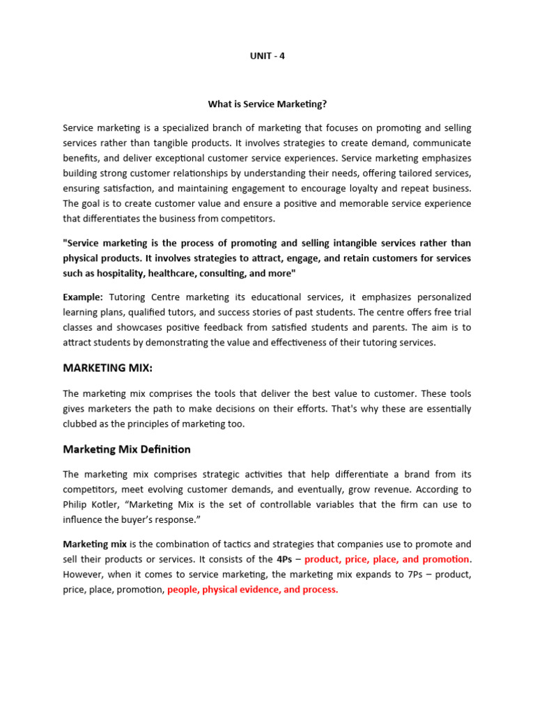 Service Marketing Essentials Pdf Port Marketing