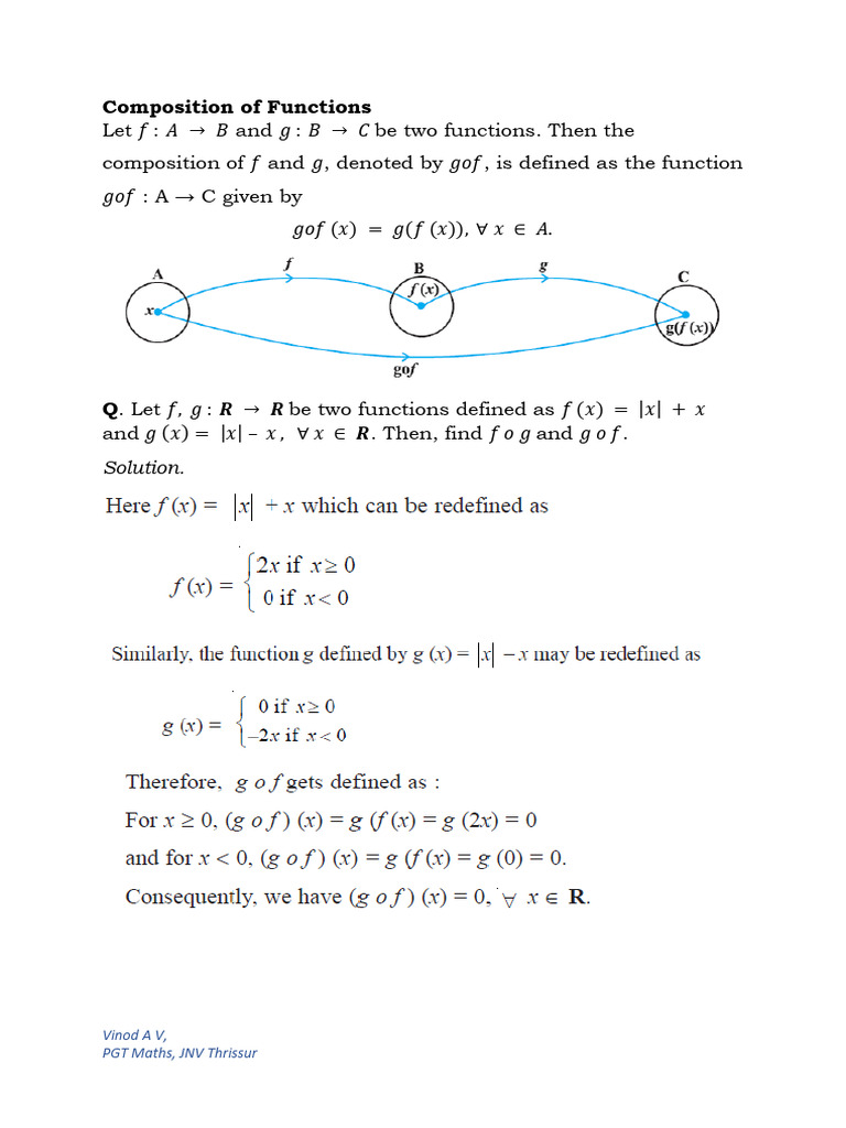 Composition, Inverse of Functions | PDF | Function (Mathematics ...