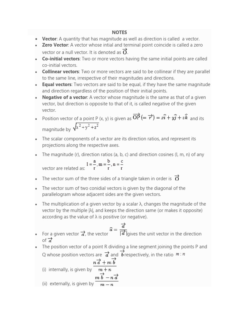 Readable notes vectors | Download Free PDF | Euclidean Vector | Norm ...