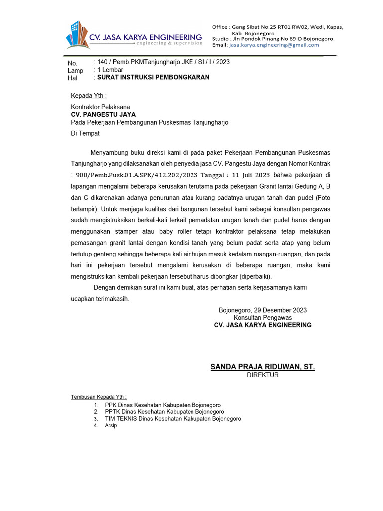 1065771402-Surat Perintah Pembongkaran | PDF