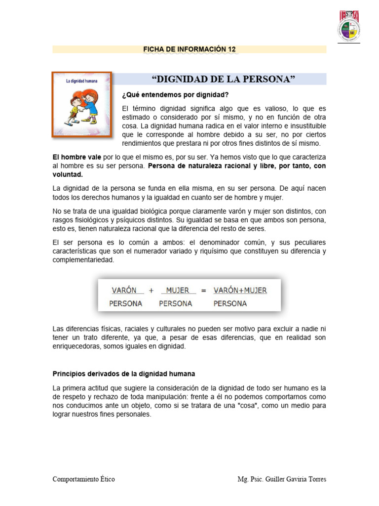 Ficha de Información Persona Humana 12 | PDF | Dignidad | Justicia
