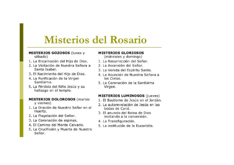 Los Misterios Del Rosario | PDF
