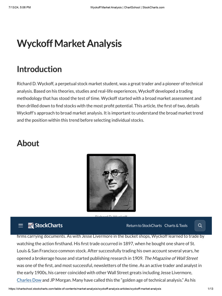 Wyckoff Market Analysis Overview | PDF | Market Trend | Technical Analysis