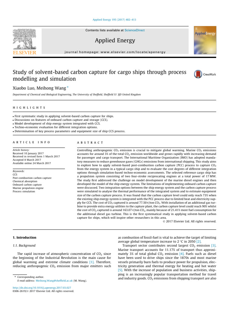 2017 Luo - Study of Solvent-Based Carbon Capture For Cargo Ships ...