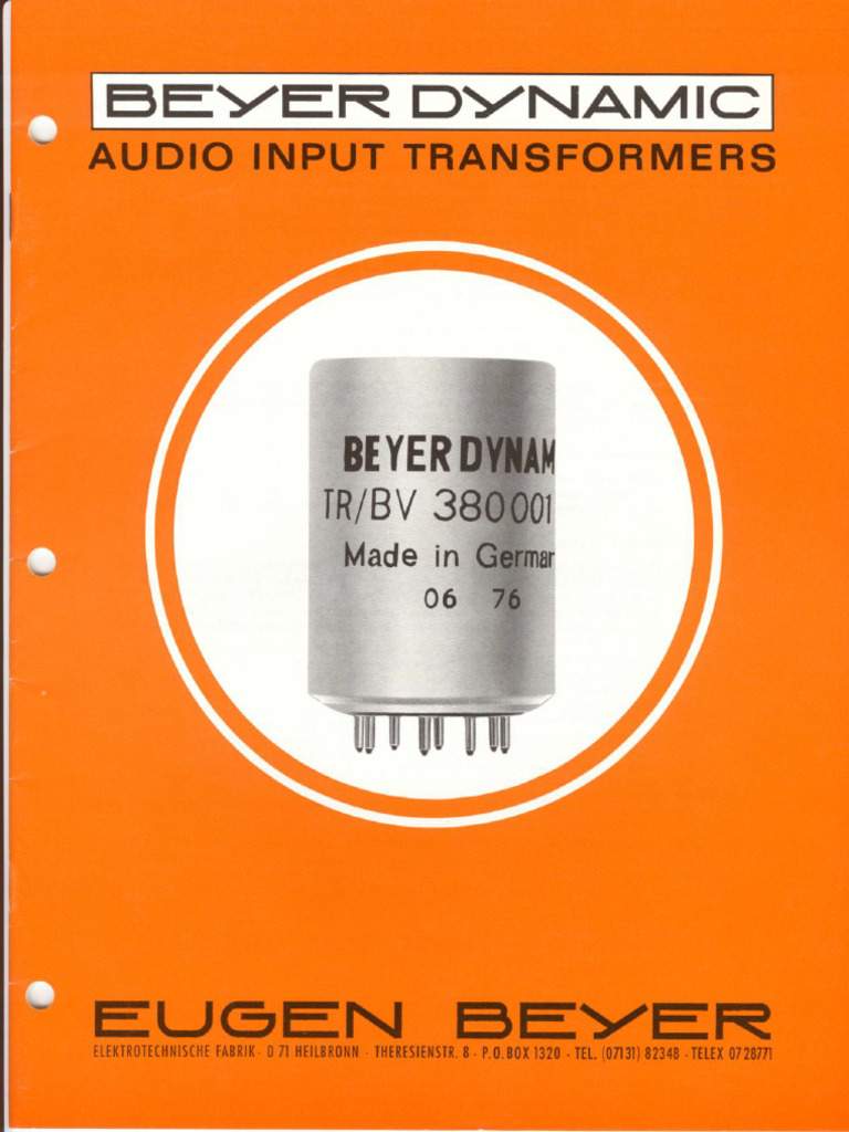 Beyer 1970s Catalog | PDF