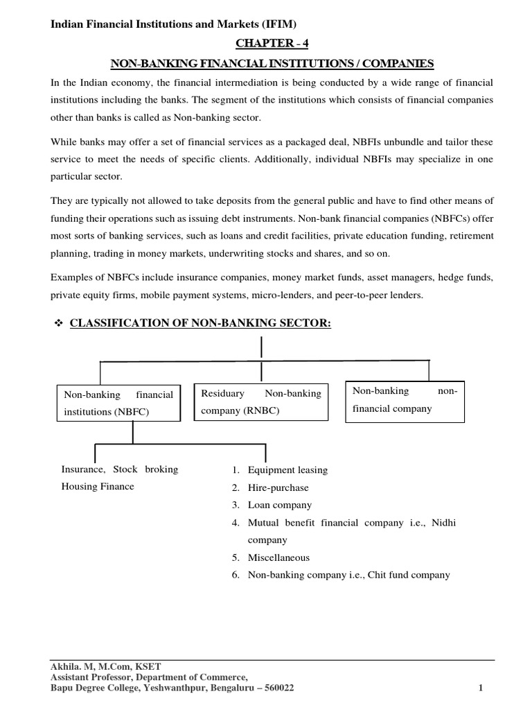 Unit 4 - NBFC | PDF | Investment Fund | Non Bank Financial Institution