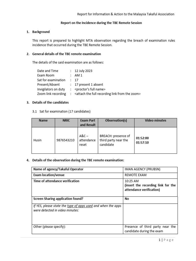 TBE Remote Exam Breach Report 2023 | PDF | Justice | Crime & Violence