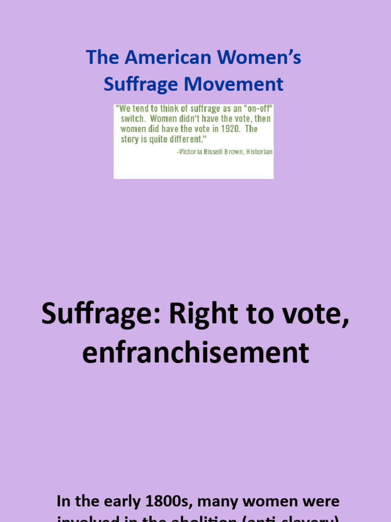 Women Suffrage | PDF | Gender Studies | Feminism