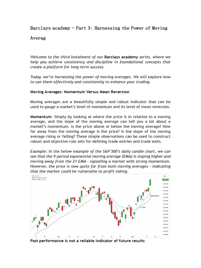 Part 3 Harnessing The Power of Moving Averag | PDF | Moving Average ...