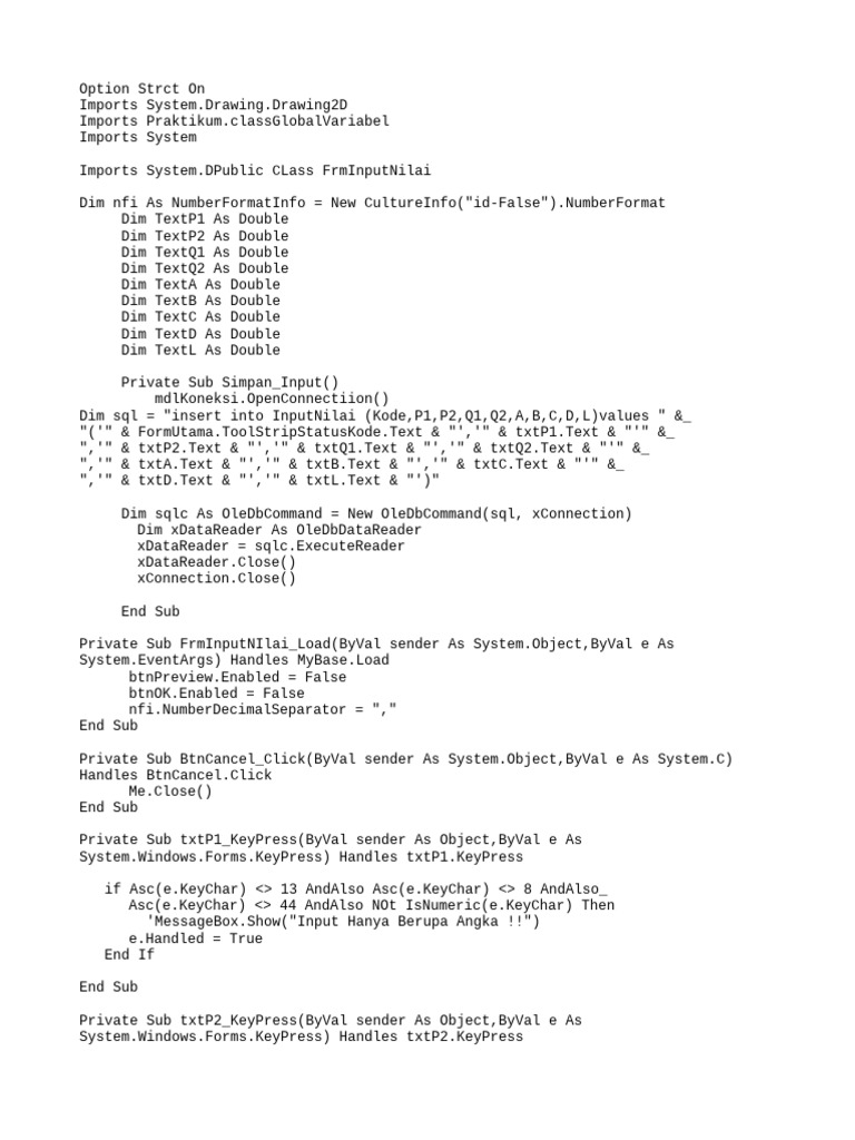 5 frmInputNIlai | PDF | Computer Programming | Computing