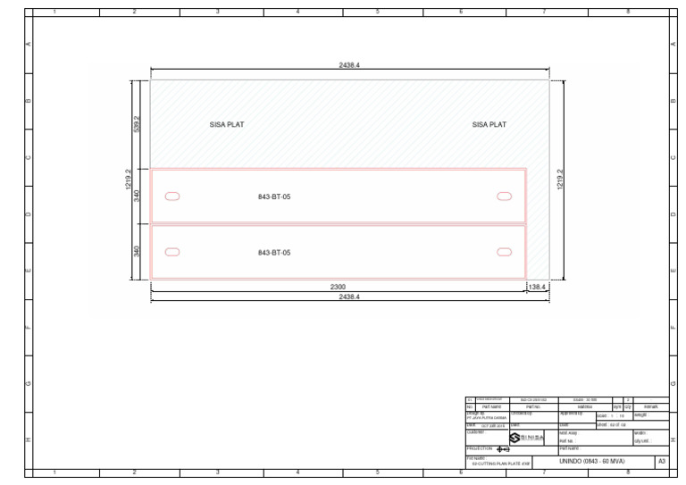 3.cutting Plan 2 Plat 4X8 SS400 30 MM | PDF