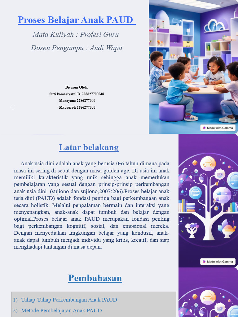 KLOMPK 3 - ProsesBelajarAnakPAUD | PDF