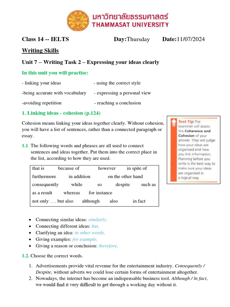 IELTS (4 Skills) - Class 14 | PDF | Vocabulary | Noun
