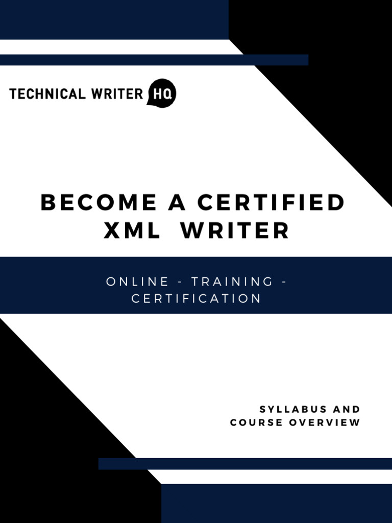 XML Writer Certification Course Syllabus | PDF | Xml Schema | Xml