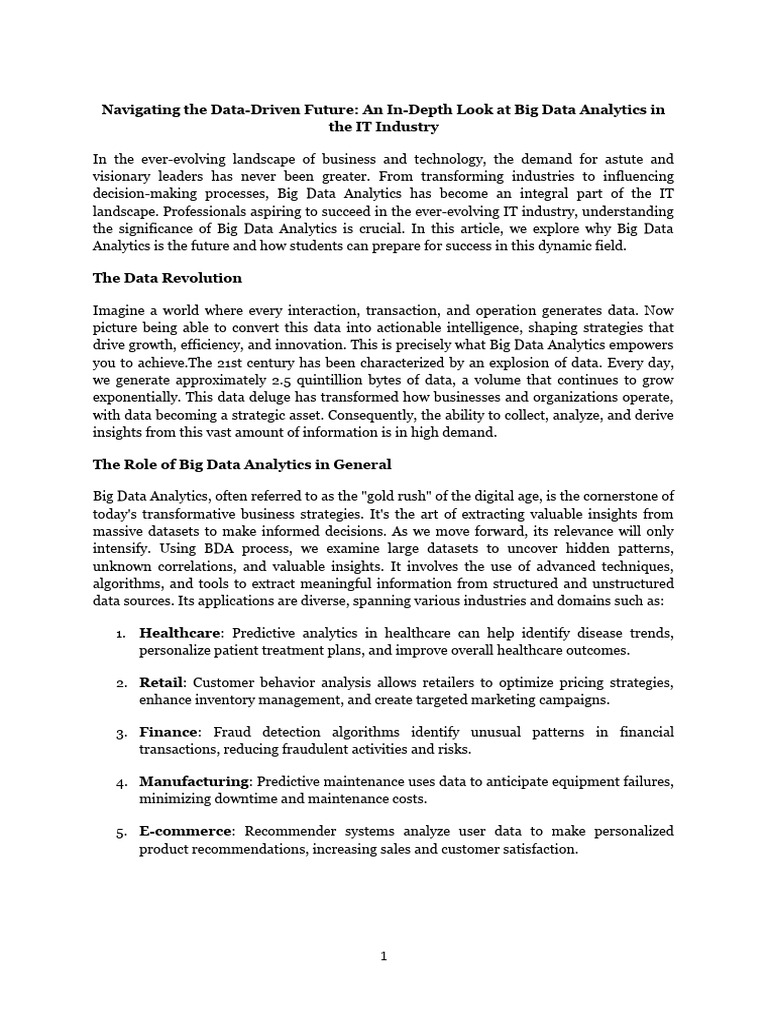 Navigating BDA - Shilpi Jain | PDF | Analytics | Data Science