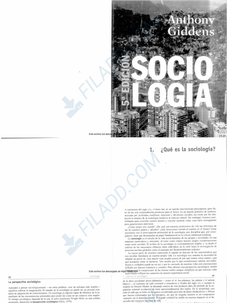 U1 Giddens Sociologia 2 | PDF