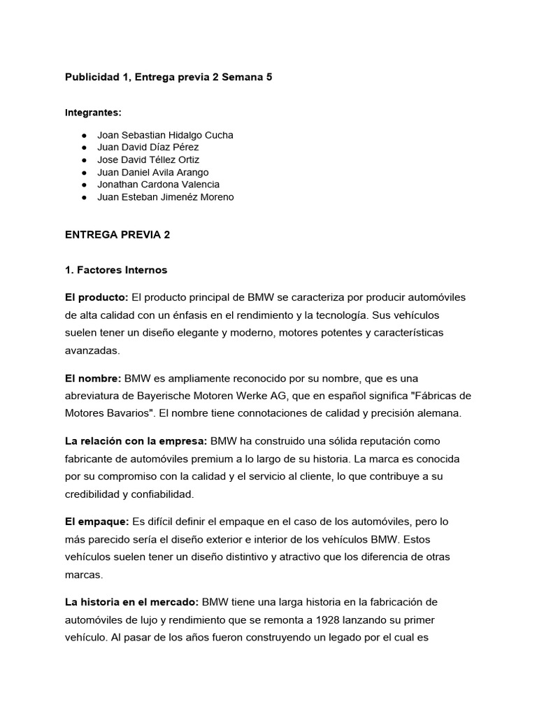Publicidad Ejemplo de Ejercicio | PDF | BMW | Concesionario de coches
