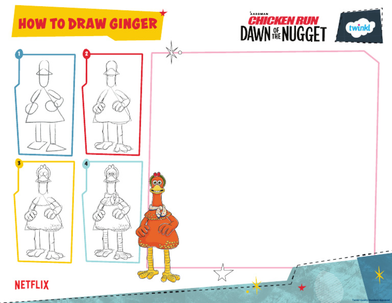 Chicken Run Dawn of The Nugget - How To Draw Ginger - After School ...