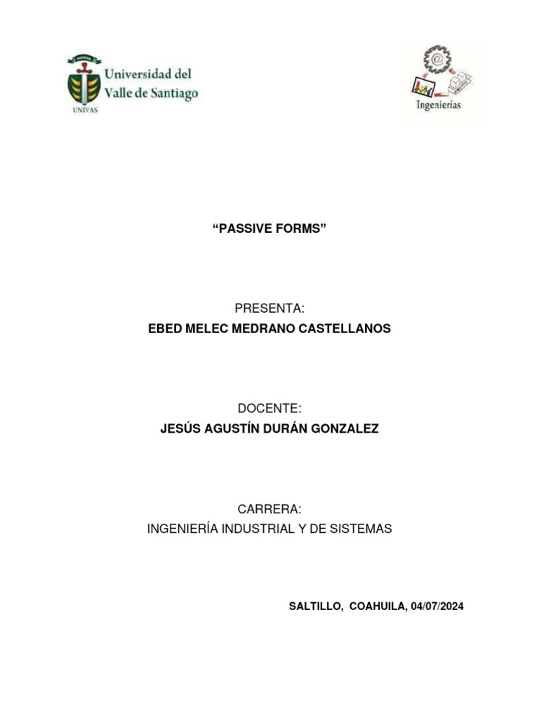 PASSIVE FORMS | PDF | Grammar | Linguistics