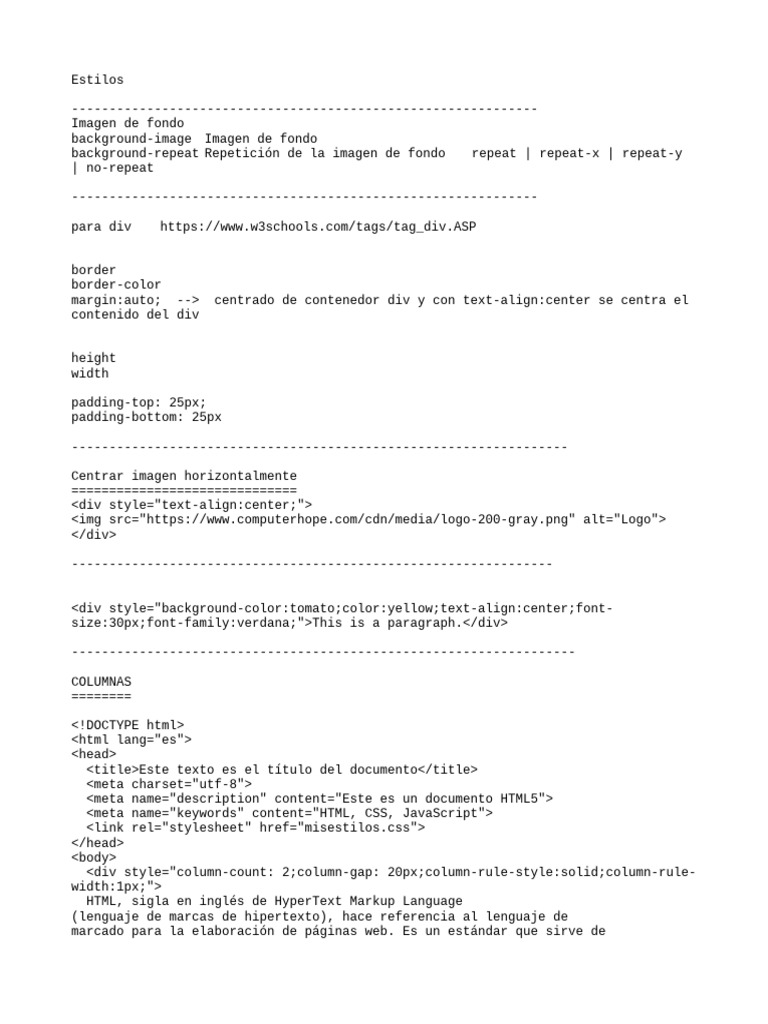 Estilos | PDF | HTML | Red mundial