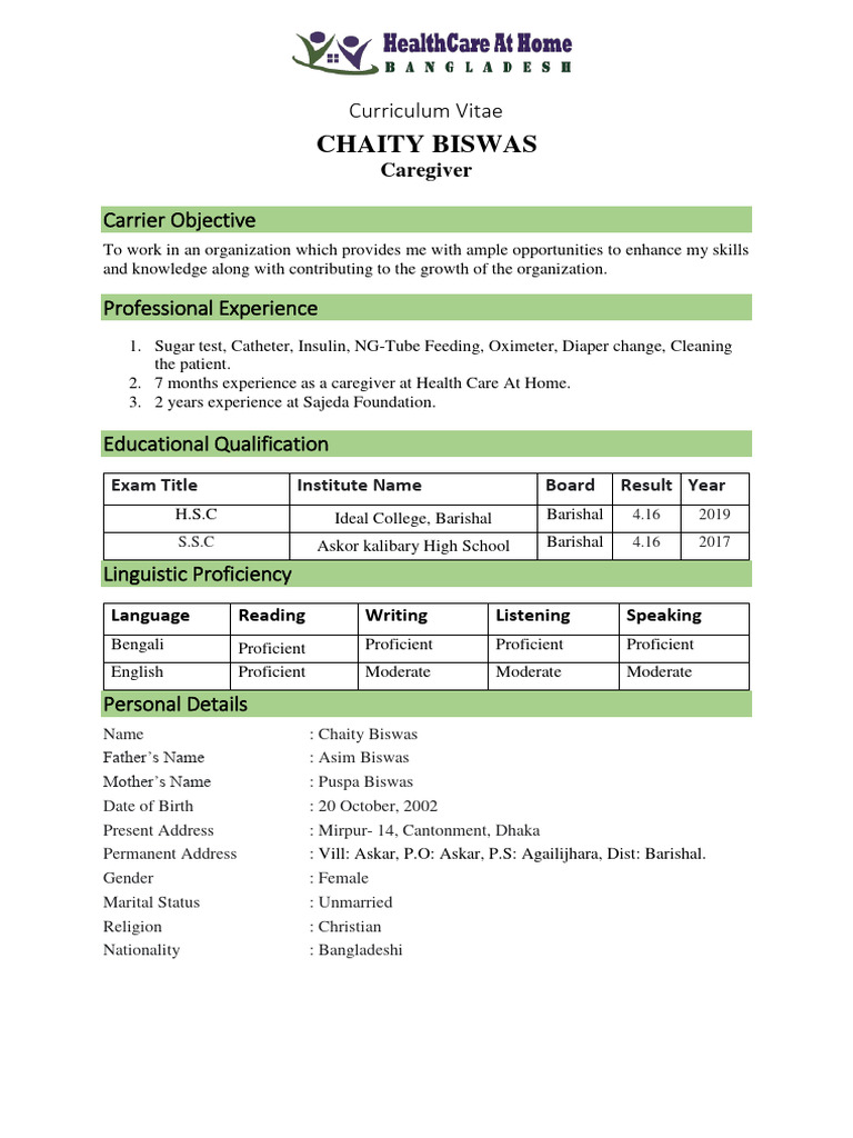 CV - of Chaity Biswas | PDF