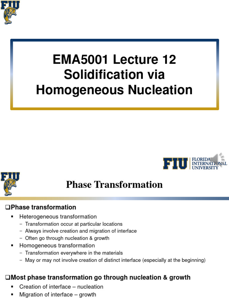 Lecture 12 - Solidification Via Homogeneous Nucleation - Voice Over ...