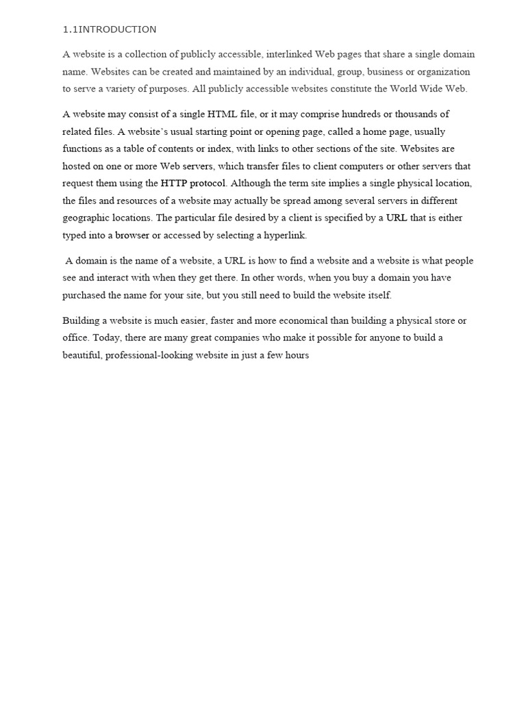 Introduction To Website Pdf