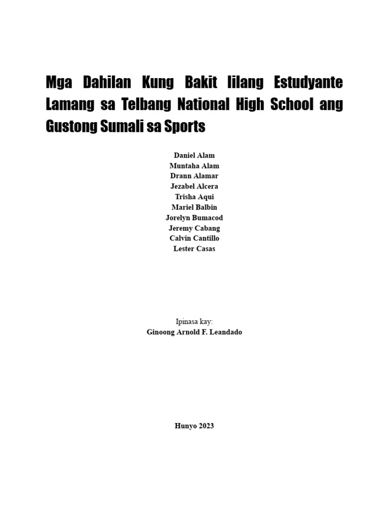 Pananaliksik Group 1 Pdf