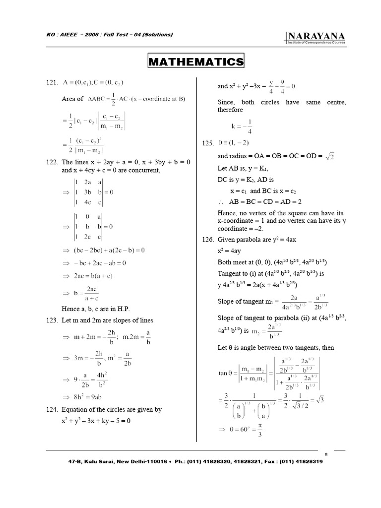 07_Mathematics Solution | PDF | Trigonometric Functions | Tangent