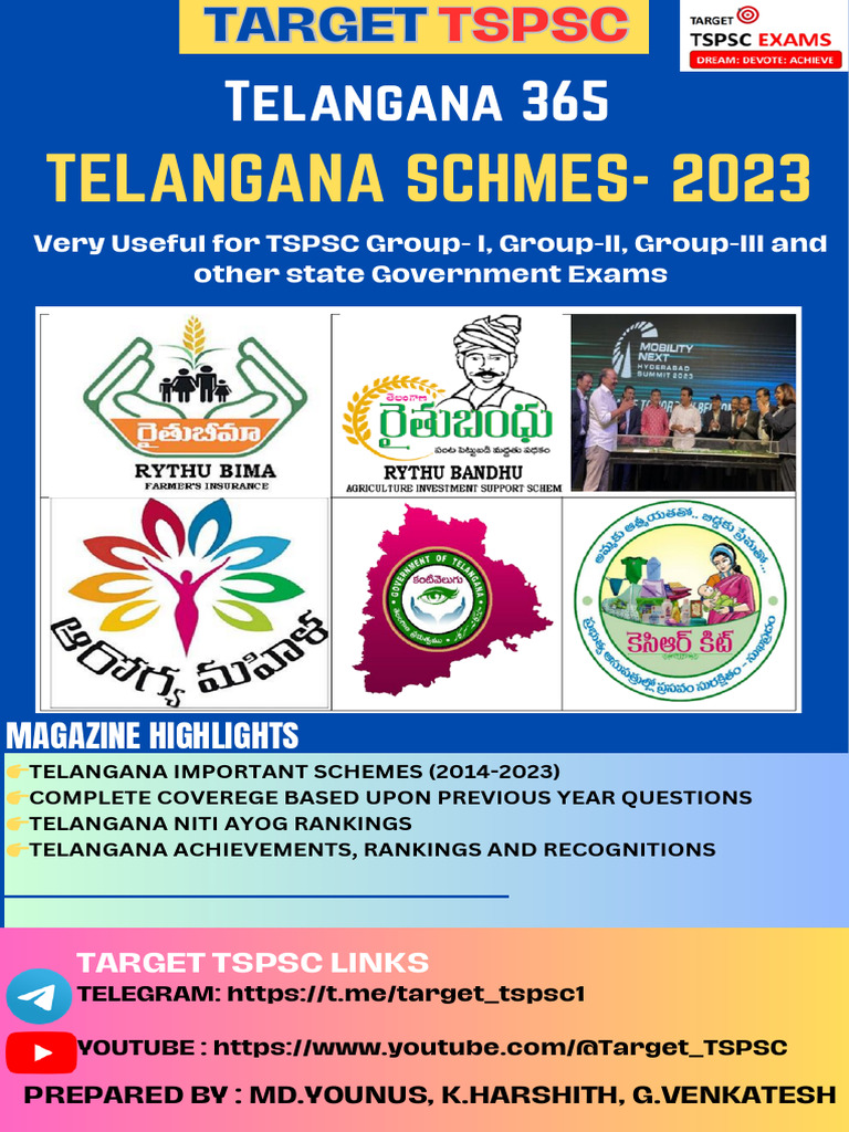 Target TSPSC Telangana Schemes 2023 1 34681578 2024 05 01 08 38 | PDF