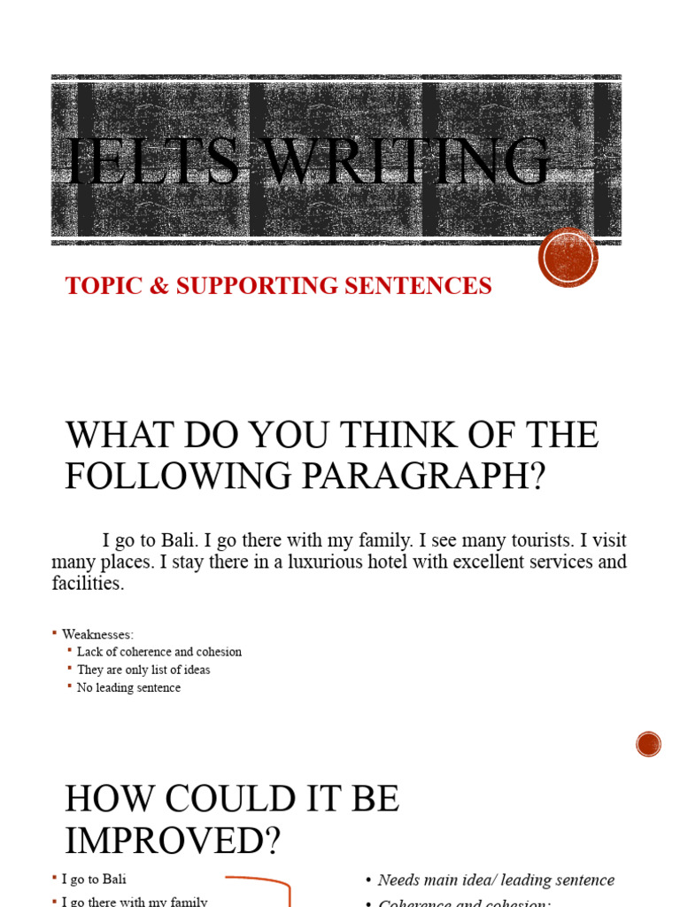 Topic and Supporting Sentences | PDF | Thought | Hotel