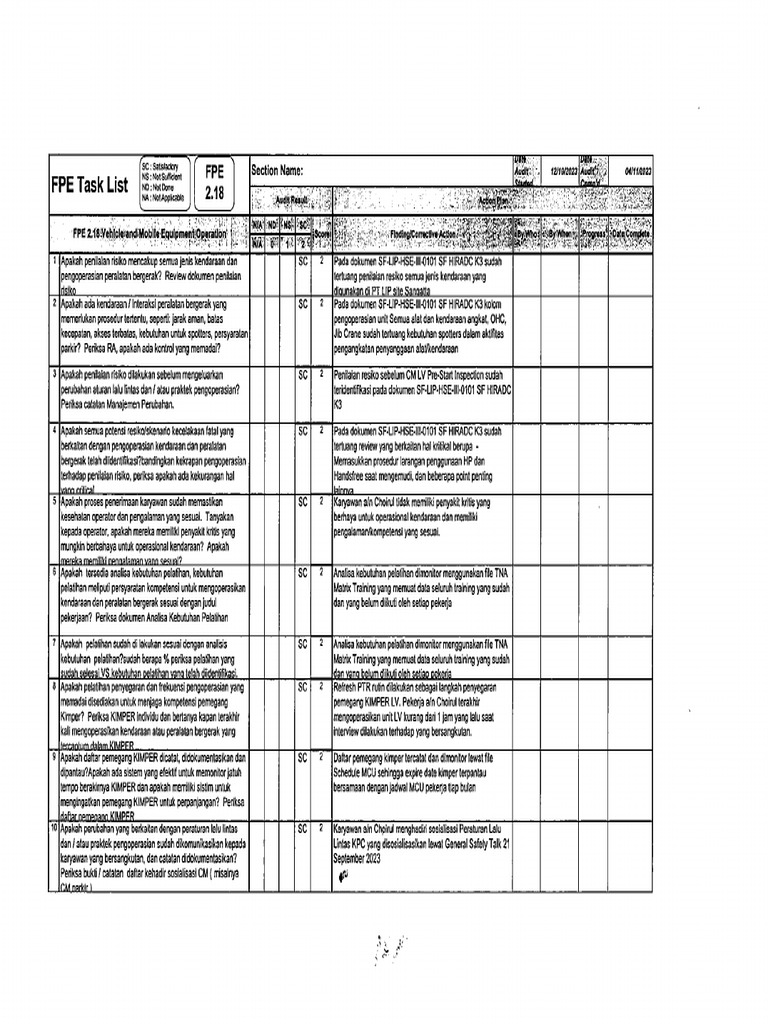 IAFPE 2.18 - Task List | PDF