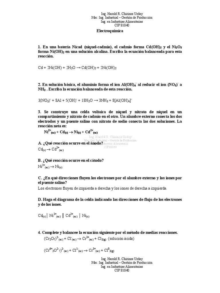 Electroqu | PDF | Electrodo | Electroquímica
