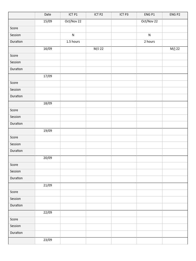 Past Papers Tracker | PDF