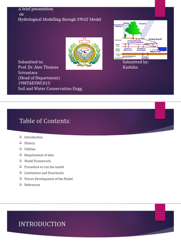Hydrological Modelling Through SWAT Model | PDF | Surface Runoff ...