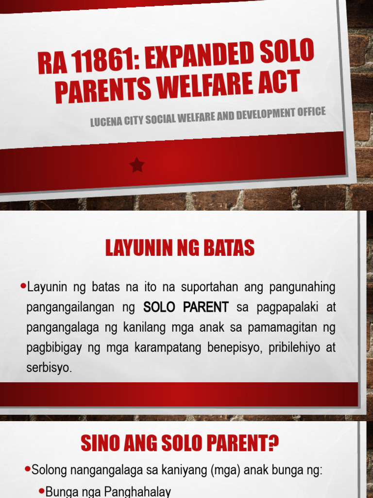 Solo Parent Presentation 1ST BATCH | PDF