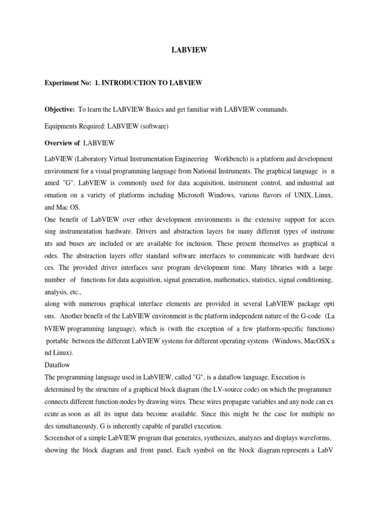 EE201 labview | Download Free PDF | Software Engineering | Computing