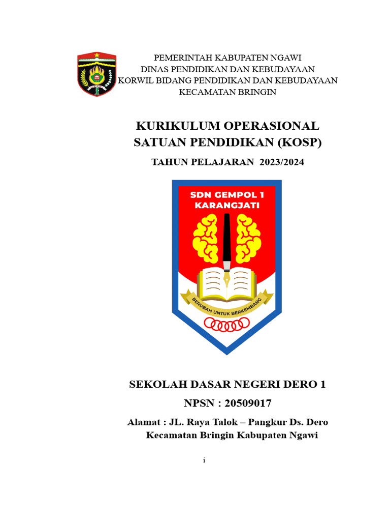Kosp SDN Gempol 1 Tahun Pelajaran 2022-2023 | PDF | Karier & Perkembangan