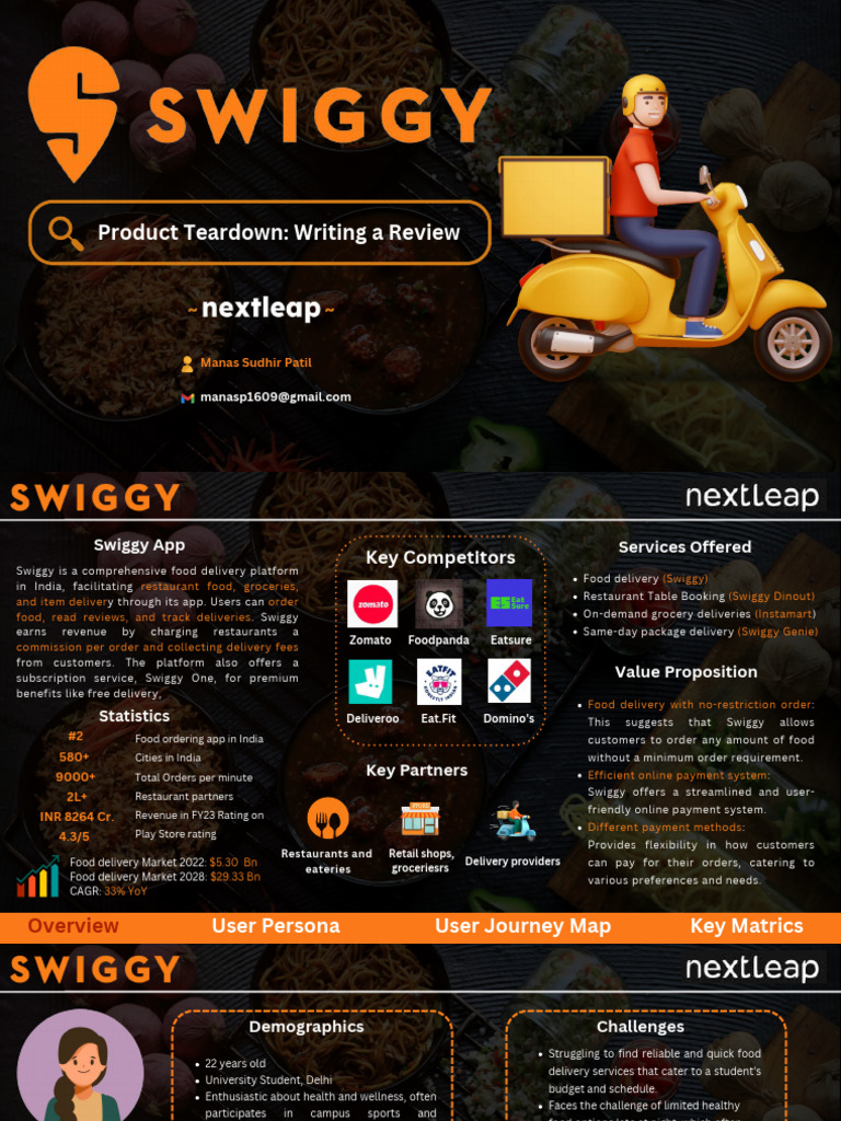 Product Teardown Writing A Review - Swiggy | PDF | Restaurants | Service Industries