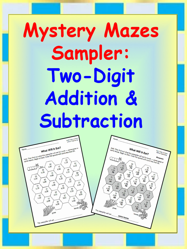 Mystery Mazes Sampler:: Two-Digit Addition & Subtraction | PDF