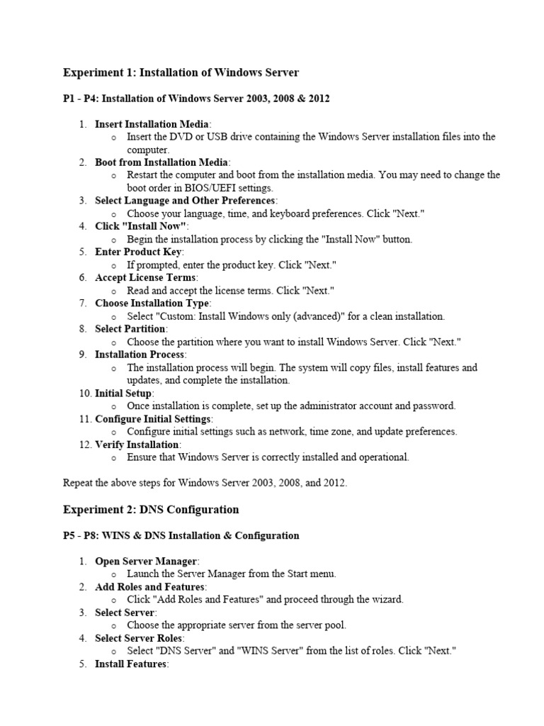 windows server lab | PDF | Installation (Computer Programs) | Domain ...
