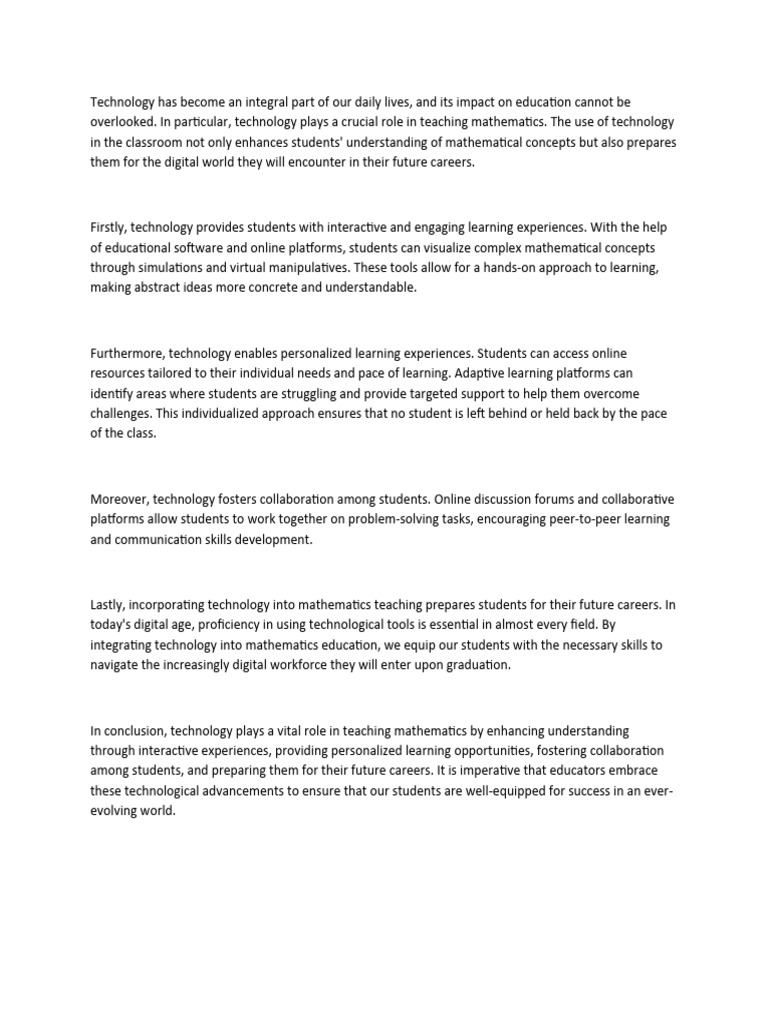 Enhancing Math Education with Technology | PDF