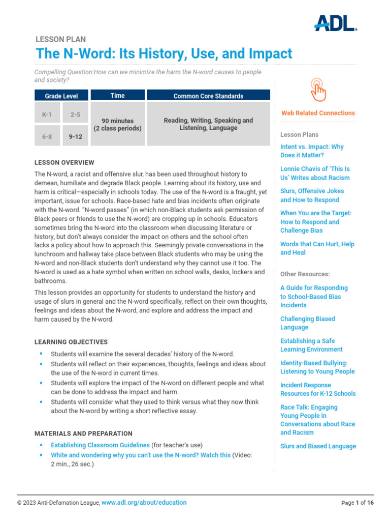 The N Word Its History Use and Impact | PDF | Thought