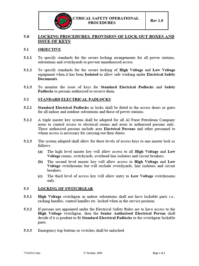 Esop 05 | PDF | Electrical Substation | Equipment
