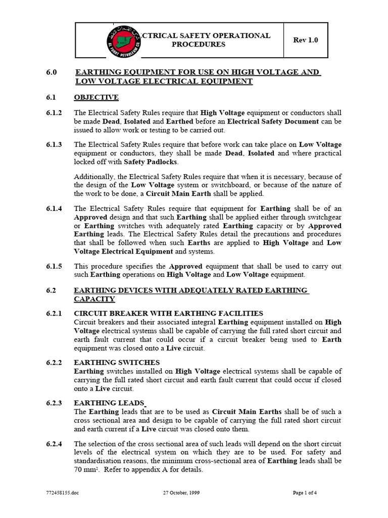 Esop 06 | PDF | High Voltage | Electrical Equipment