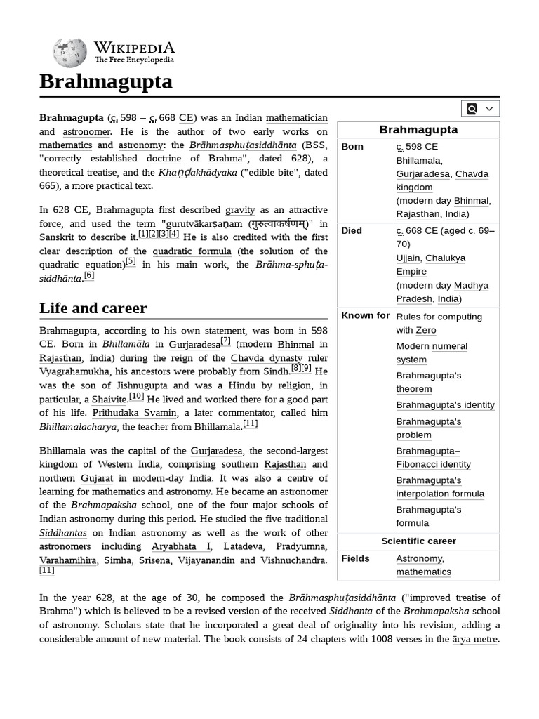 Brahmagupta | PDF | Multiplication | Area