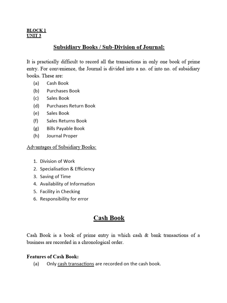 Block 1 Unit 3 | PDF | Debits And Credits | Cheque