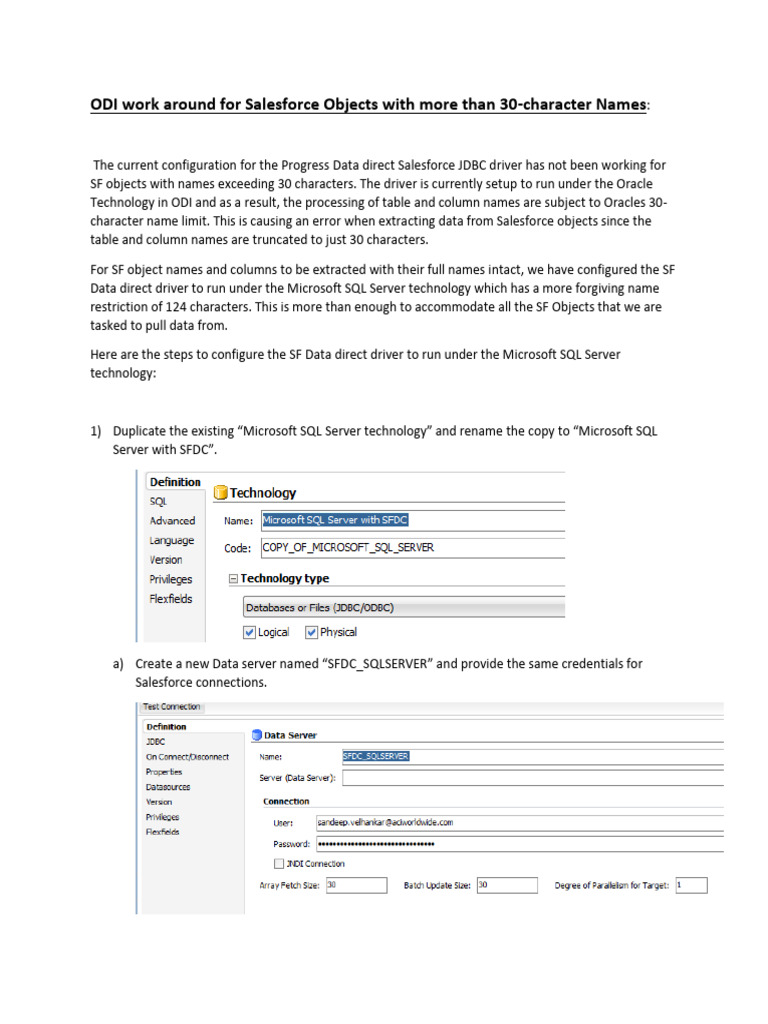 ODI Work Around For Salesforce Objects With More Than 30 | PDF | Computers