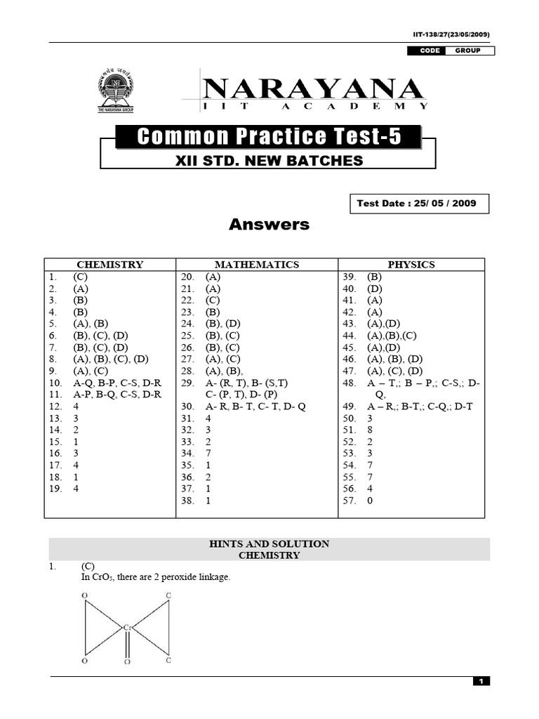 Hints - Sol - CPT-5 (XIIS - NEW (910) ) 25-05-2009 (ONLY NORTH) | PDF | Force | Acceleration
