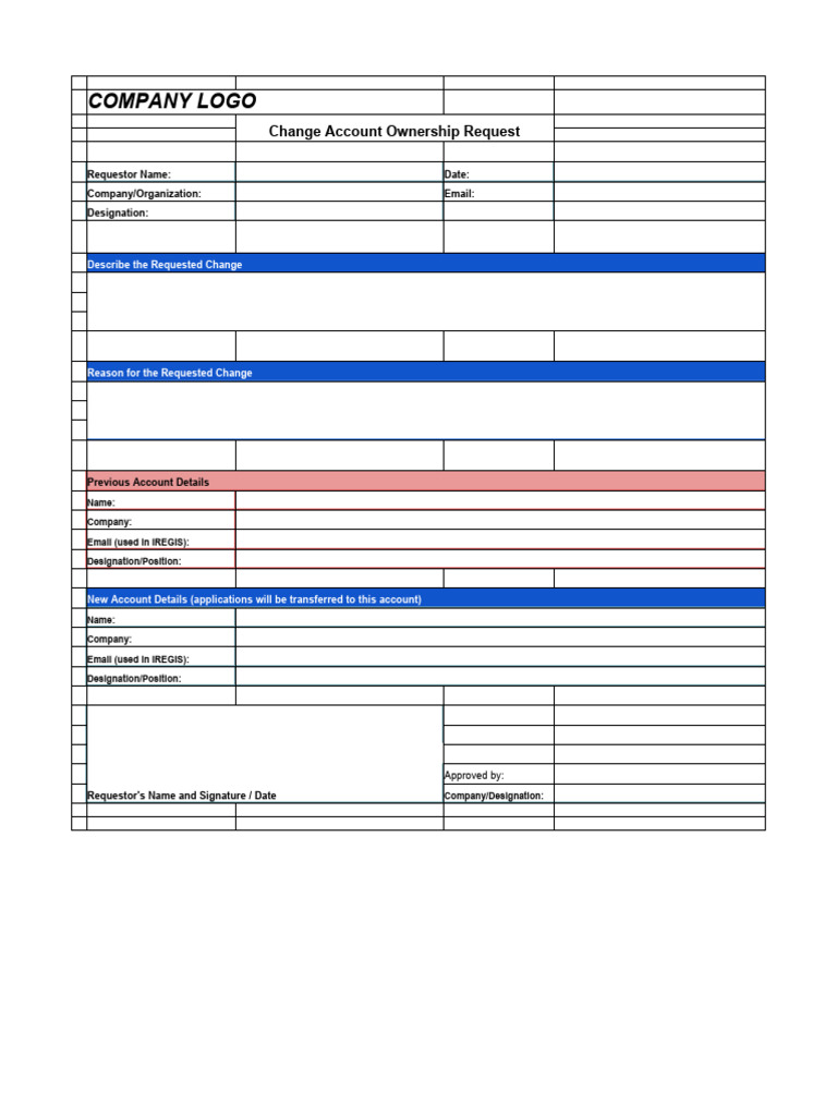 Account Ownership Change Requests | PDF